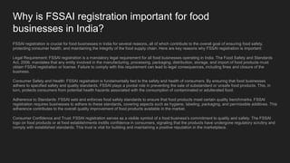 The importance of FSSAI Registration | PPTX