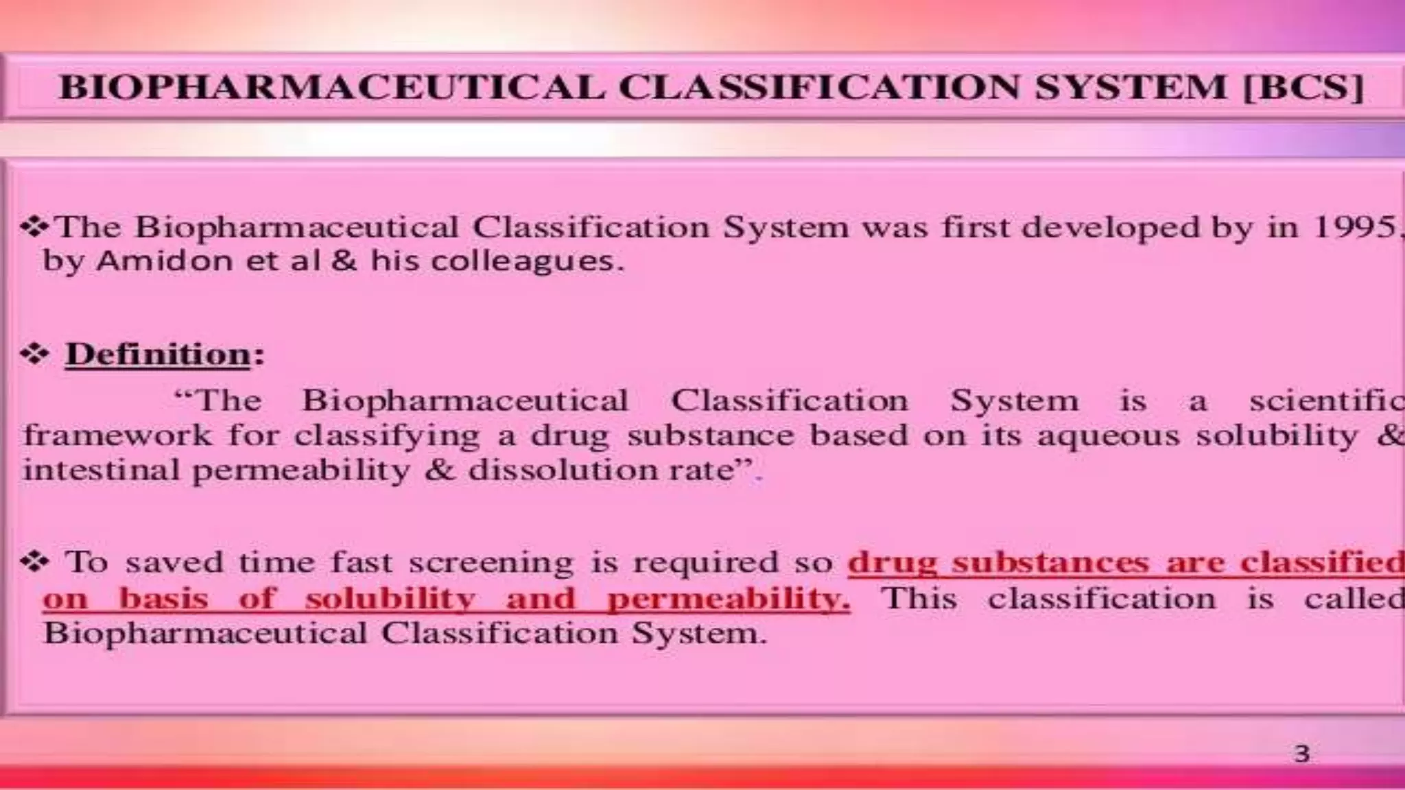 Biopharmaceutics Presentation Topic- BCS Classification | PPTX