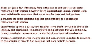 The Simple Formula for Success in Women Relationship | PPT