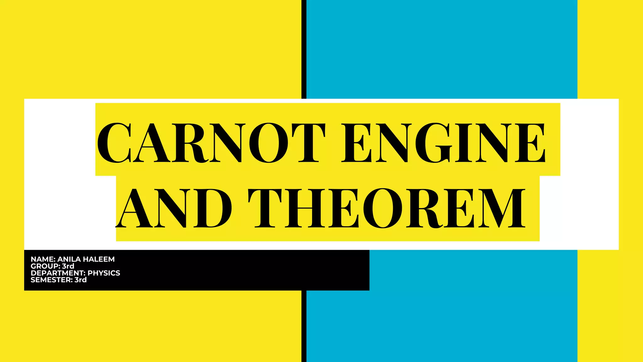 carnot engine and theorem | PPTX