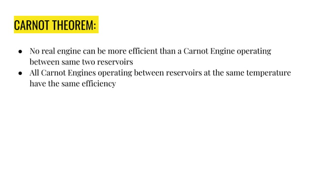 carnot engine and theorem | PPTX | Physics | Science