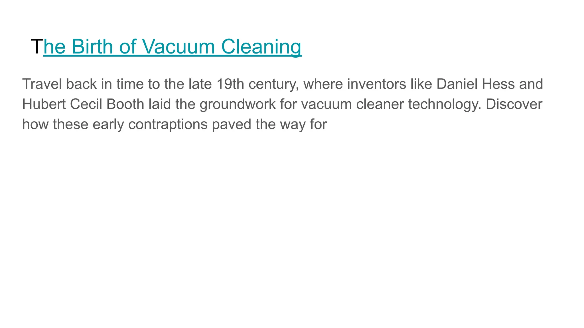 The History of Vacuum Cleaners: From Invention to Innovationf | PDF