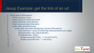 Jsoup Tutorial for Beginners - Javatpoint | PPT