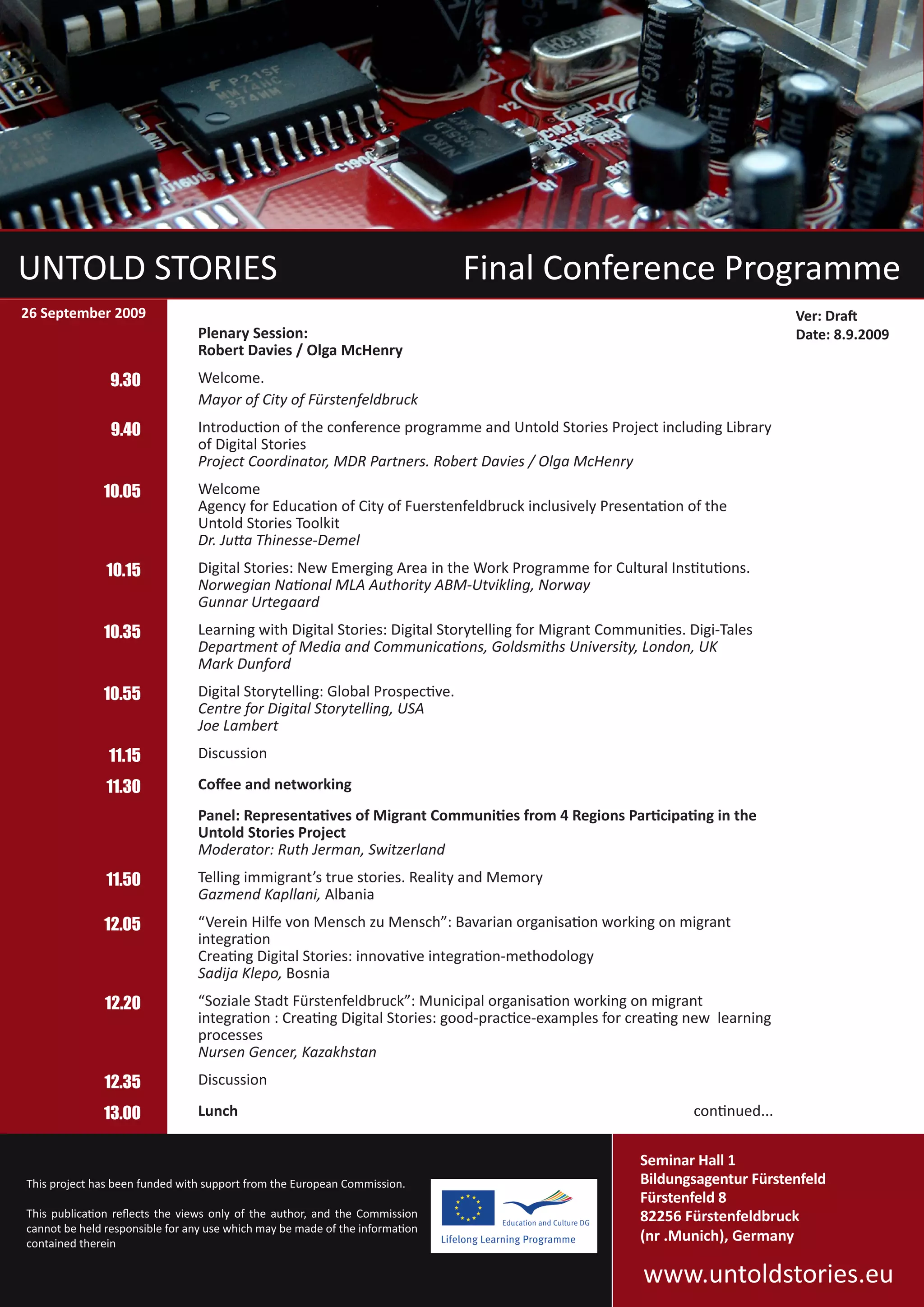 Untold Stories: Digital Stories, Final Conferece | PDF