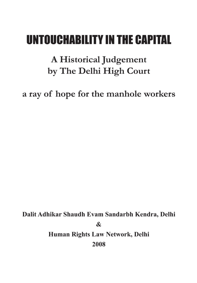Untouchability in the capital- Dalit Right | PDF
