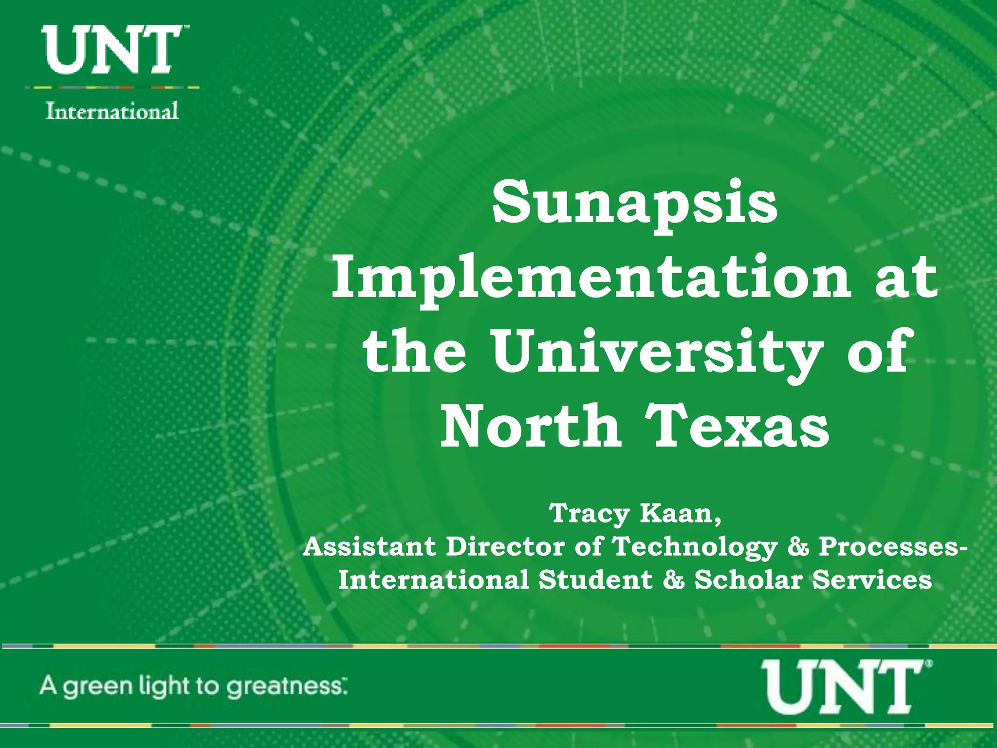 Sunapsis Implementation at UNT | PDF
