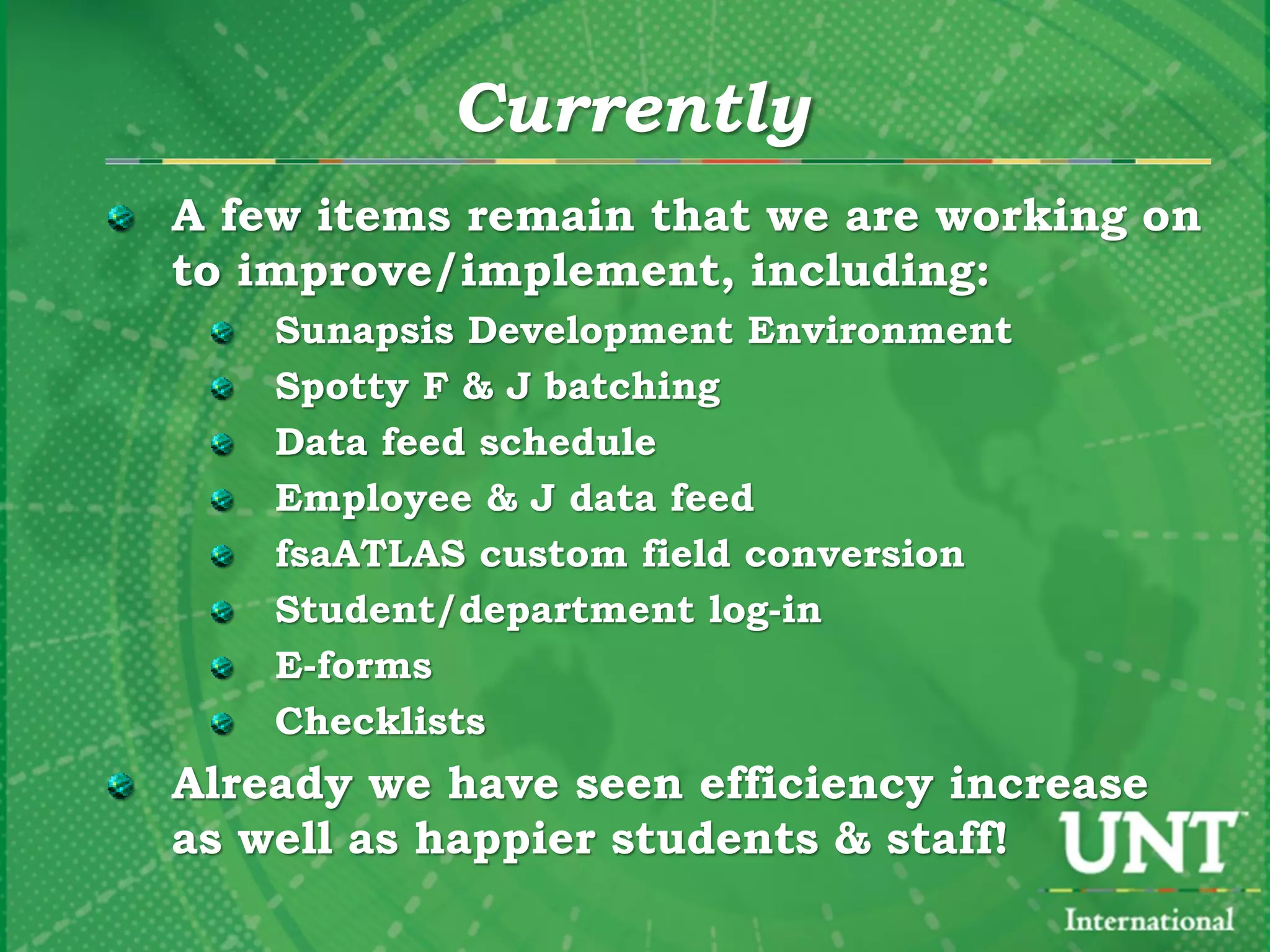 Sunapsis Implementation at UNT | PDF