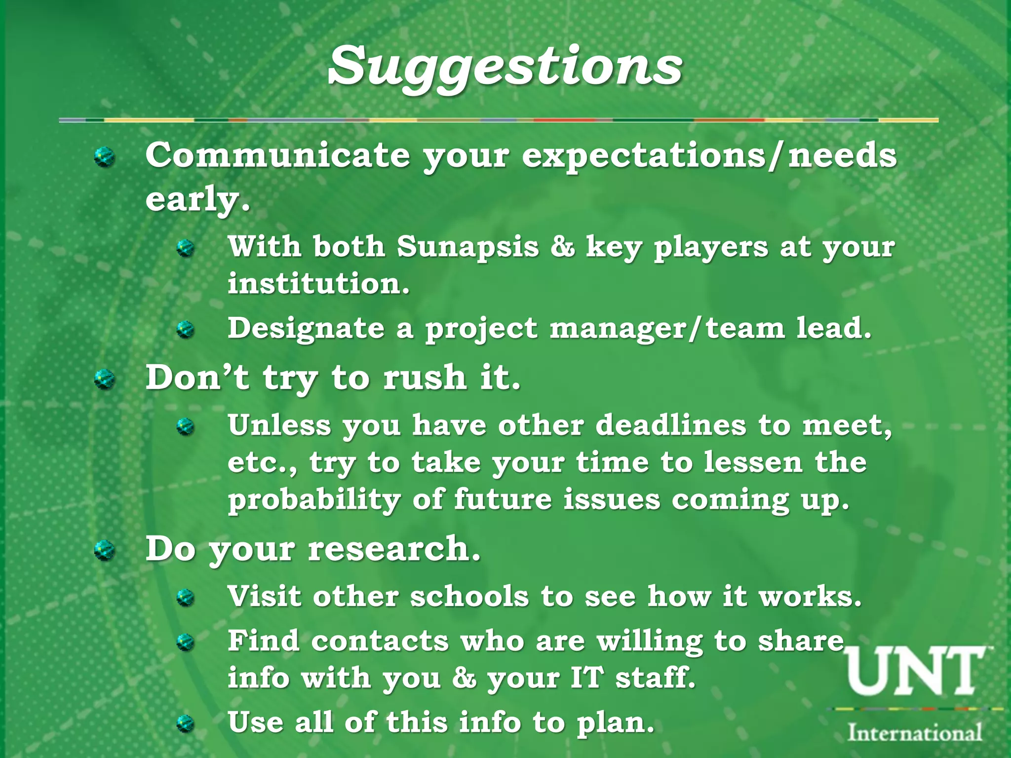 Sunapsis Implementation at UNT | PDF