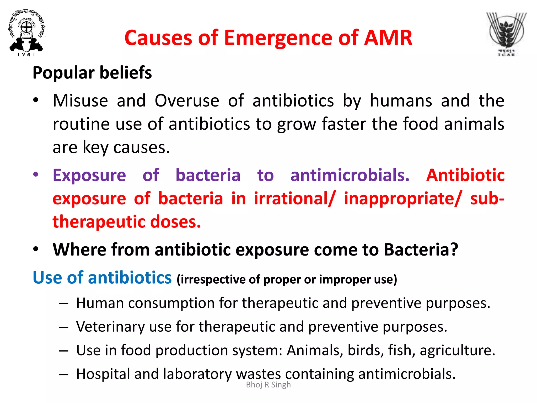Unusual causes of emergence of antimicrobial drug resistance | PPTX