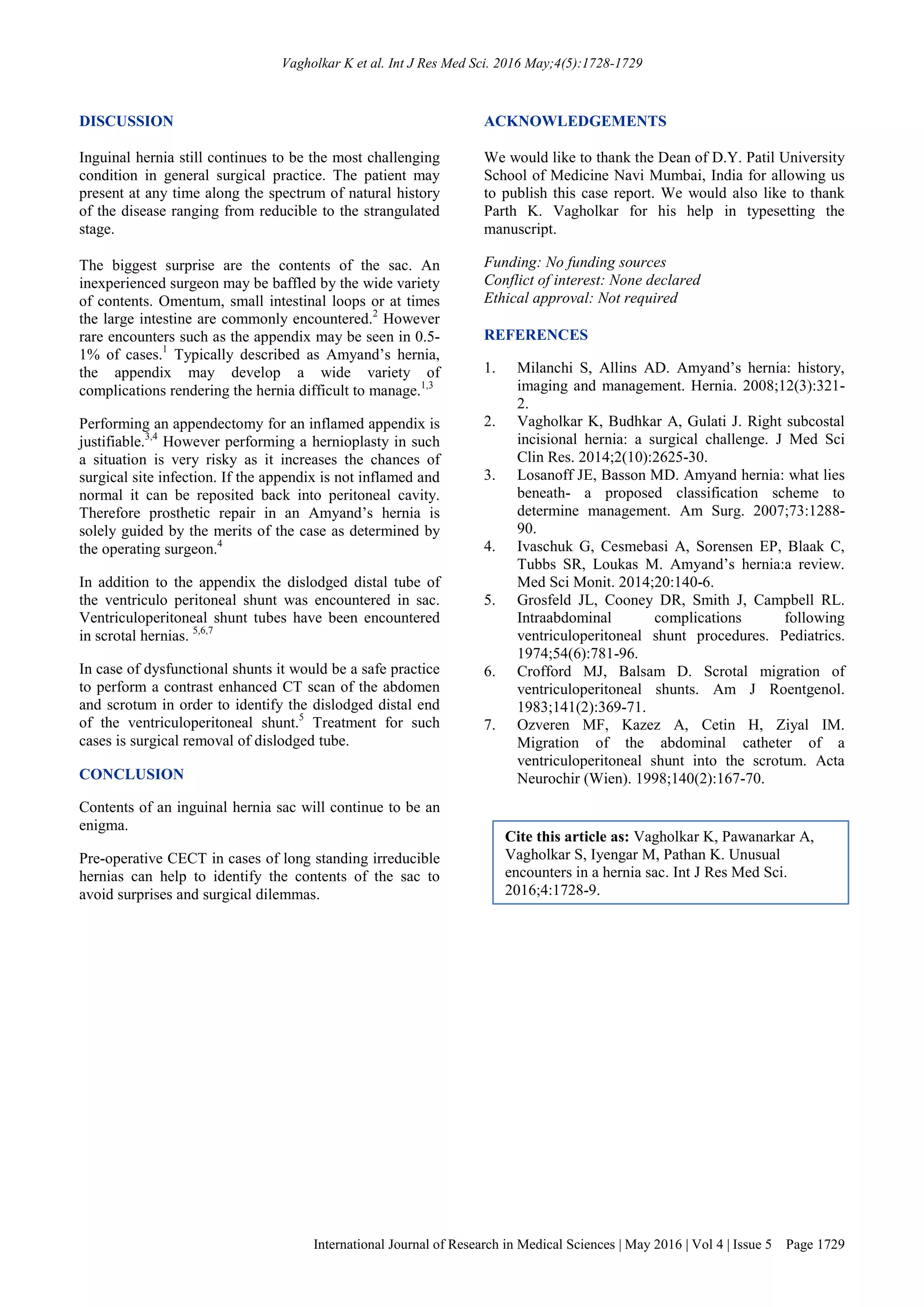 Unusual encounters in a hernia sac | PDF