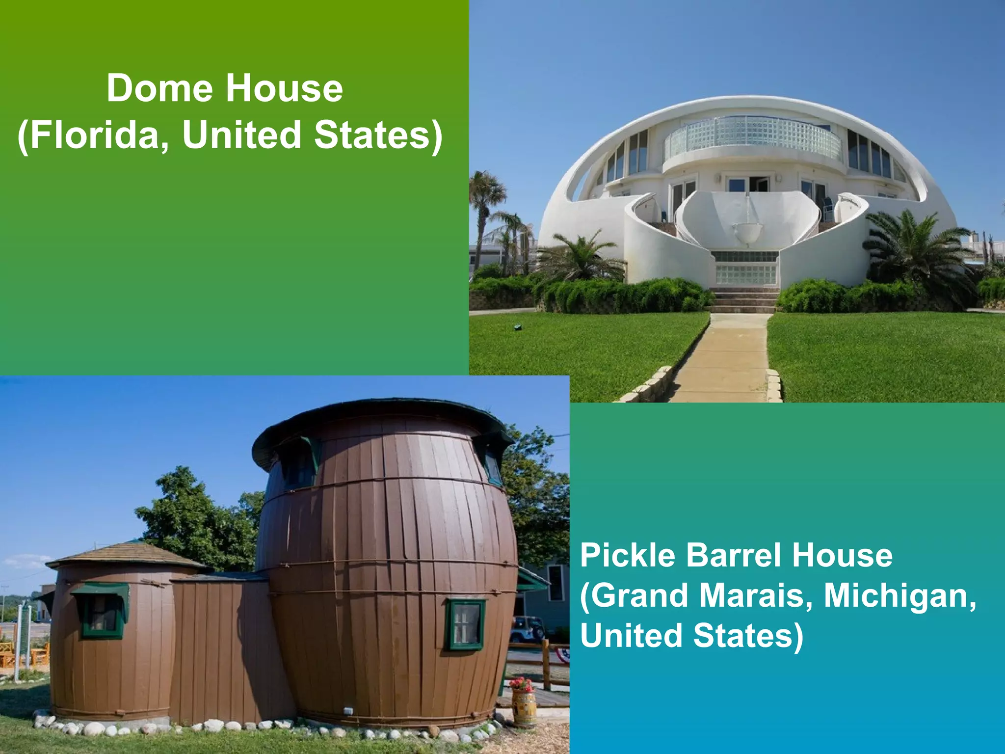 Unusual houses compare contrast | PPT