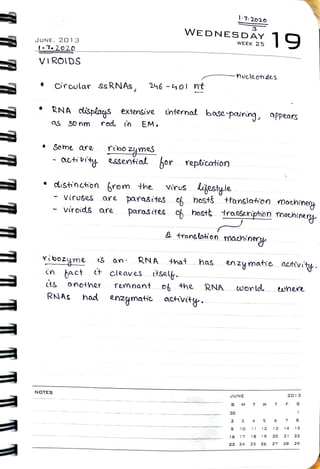 Virology Notes 2020 #25: Unusual infectious agents | PDF