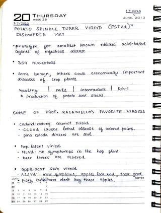 Virology Notes 2020 #25: Unusual infectious agents | PDF