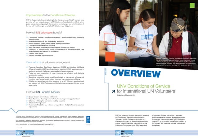 UNV Conditions of Service for International UN Volunteers | PDF