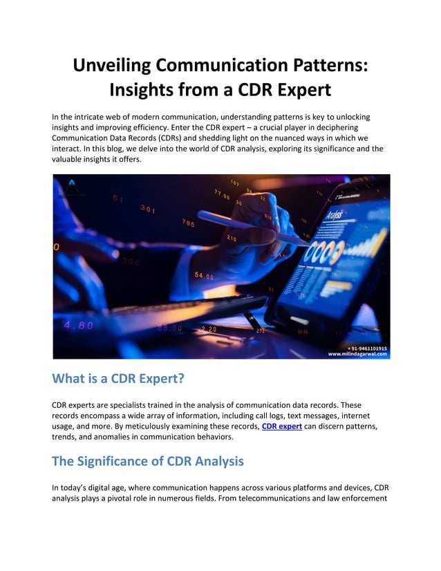 Unveiling Communication Patterns: Insights from a CDR Expert.pdf | Free ... Unveiling Communication Patterns: Insights from a CDR Expert.pdf | Free ...