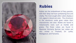 Unveiling Earth's Hidden Treasures Rare Gemstones and Their Stories | PPT