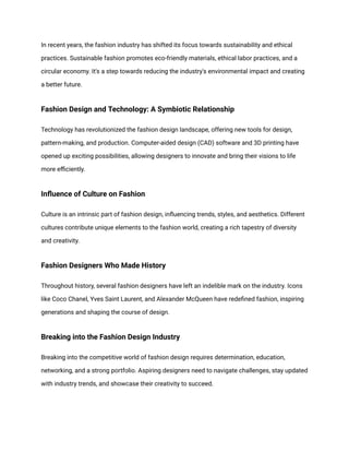 Unveiling Fashion- A Journey Through Creativity and Style | PDF