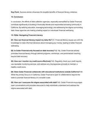 Unveiling Financial Literacy: How Debt Collection Agencies in ...