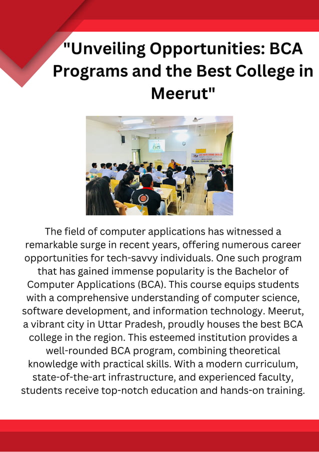 Unveiling Opportunities BCA Programs and the Best College in Meerut.pdf