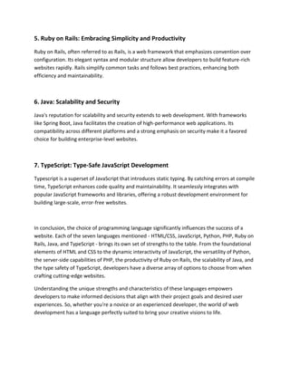 Unveiling the 7 Best Programming Languages for Creating Business ...