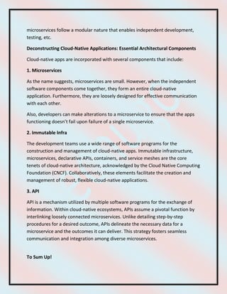 Unveiling the Advantages and Core Elements of Cloud Native Architecture ...