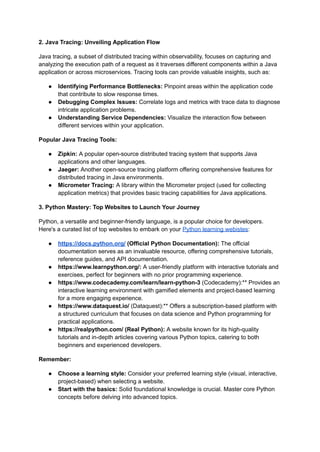 Unveiling the Inner Workings_ Telemetry vs. Observability, Java Tracing, and Top Python Learning ...