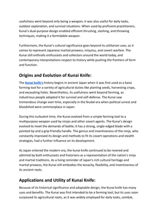 Unveiling the Kunai Knife: History, Design, and Applications! | PDF | Arms & Ammunition ...