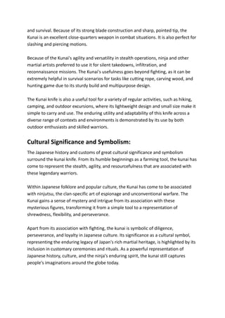 Unveiling the Kunai Knife: History, Design, and Applications! | PDF | Arms & Ammunition ...