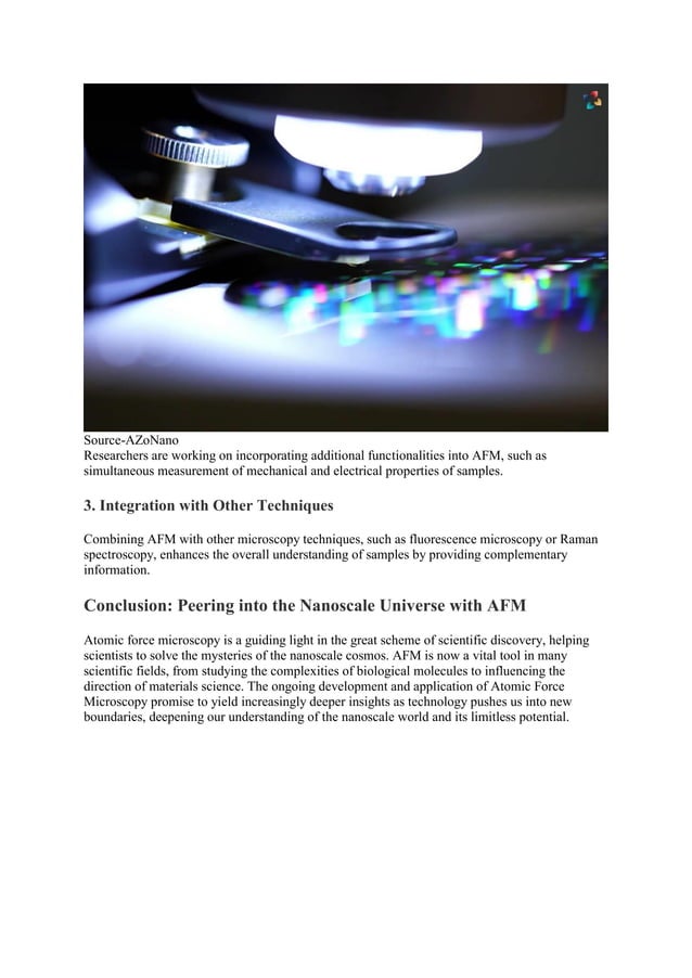 Atomic Force Microscopy: 3 Modes, Applications & Future | The Lifesciences Magazine | PDF