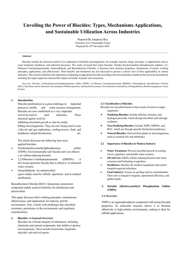 Unveiling the Power of Biocides: Types,Applications & Sustainable ...
