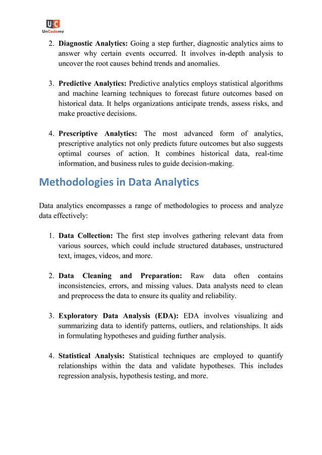 Unveiling The Power Of Data Analytics Transforming Insights Into Actionpdf