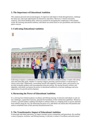 Unveiling the Power of Educational Ambition: A Pathway to Success | PDF