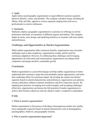 Unveiling the Power of Market Segmentation: A Comprehensive Guide | PDF