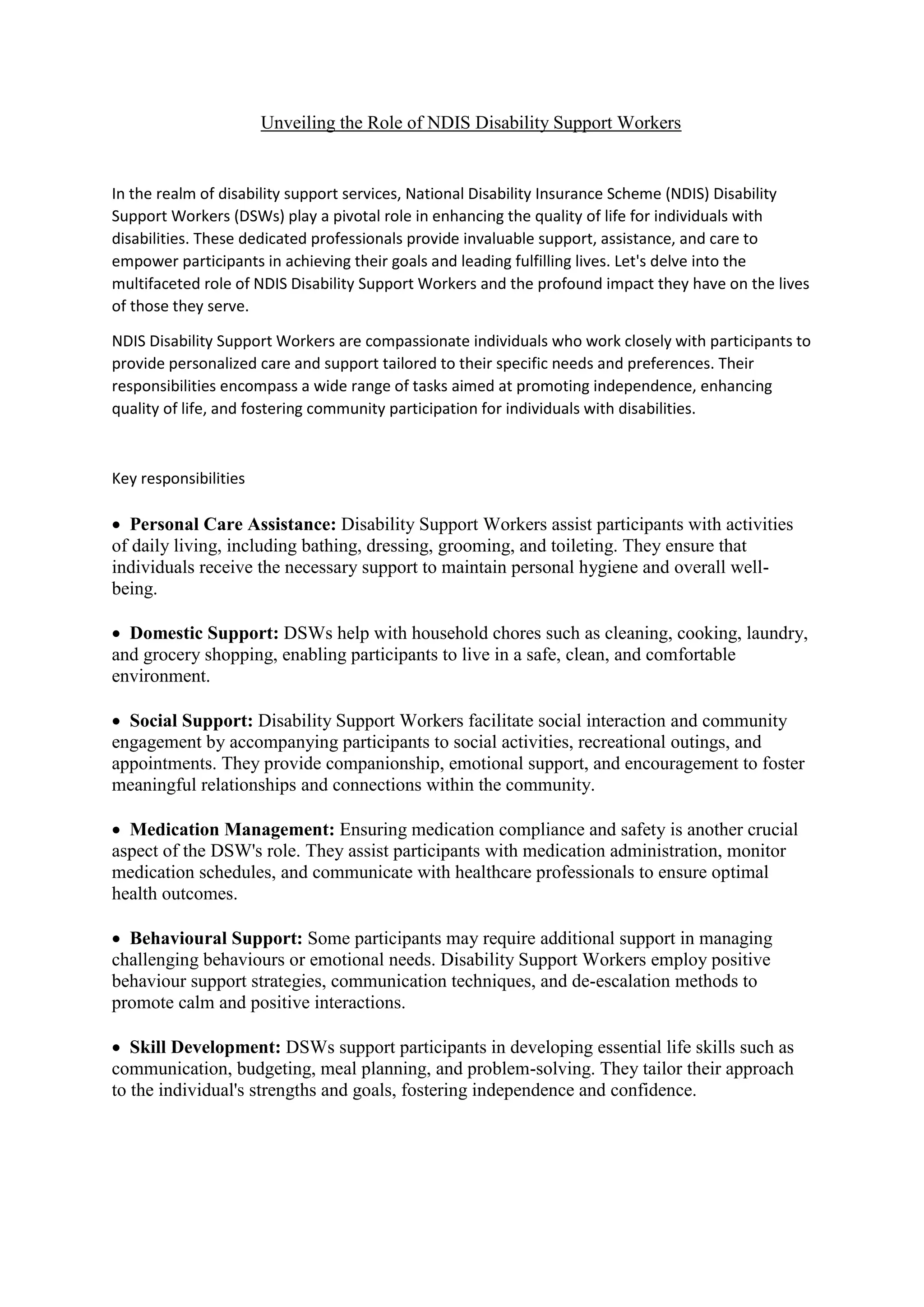 Unveiling the Role of NDIS Disability Support Workers.docx