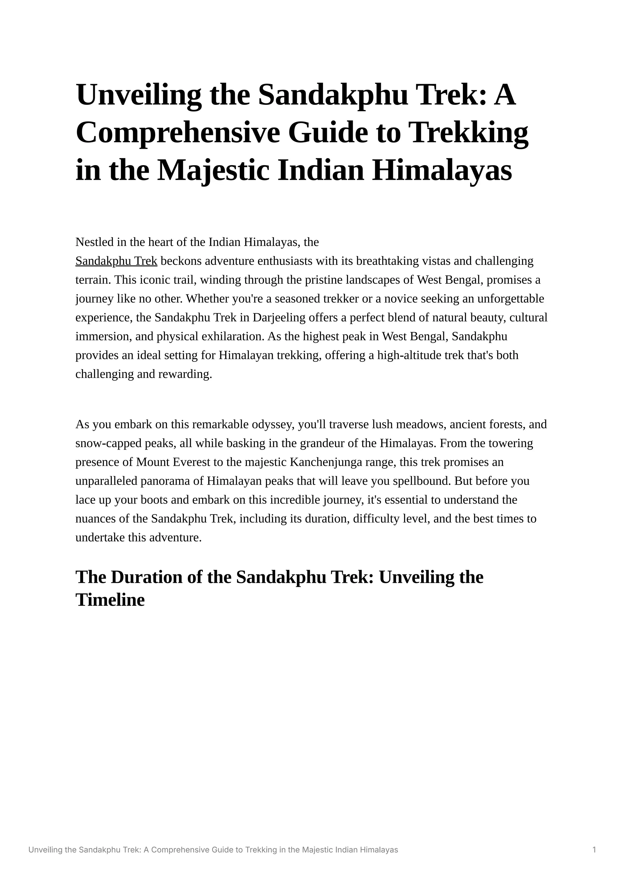 Unveiling the Sandakphu Trek: A Comprehensive Guide to Trekking in the ...