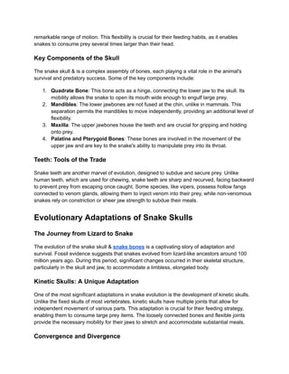 Unveiling the Secrets of Snake Skulls.pdf | Reptiles | Pets