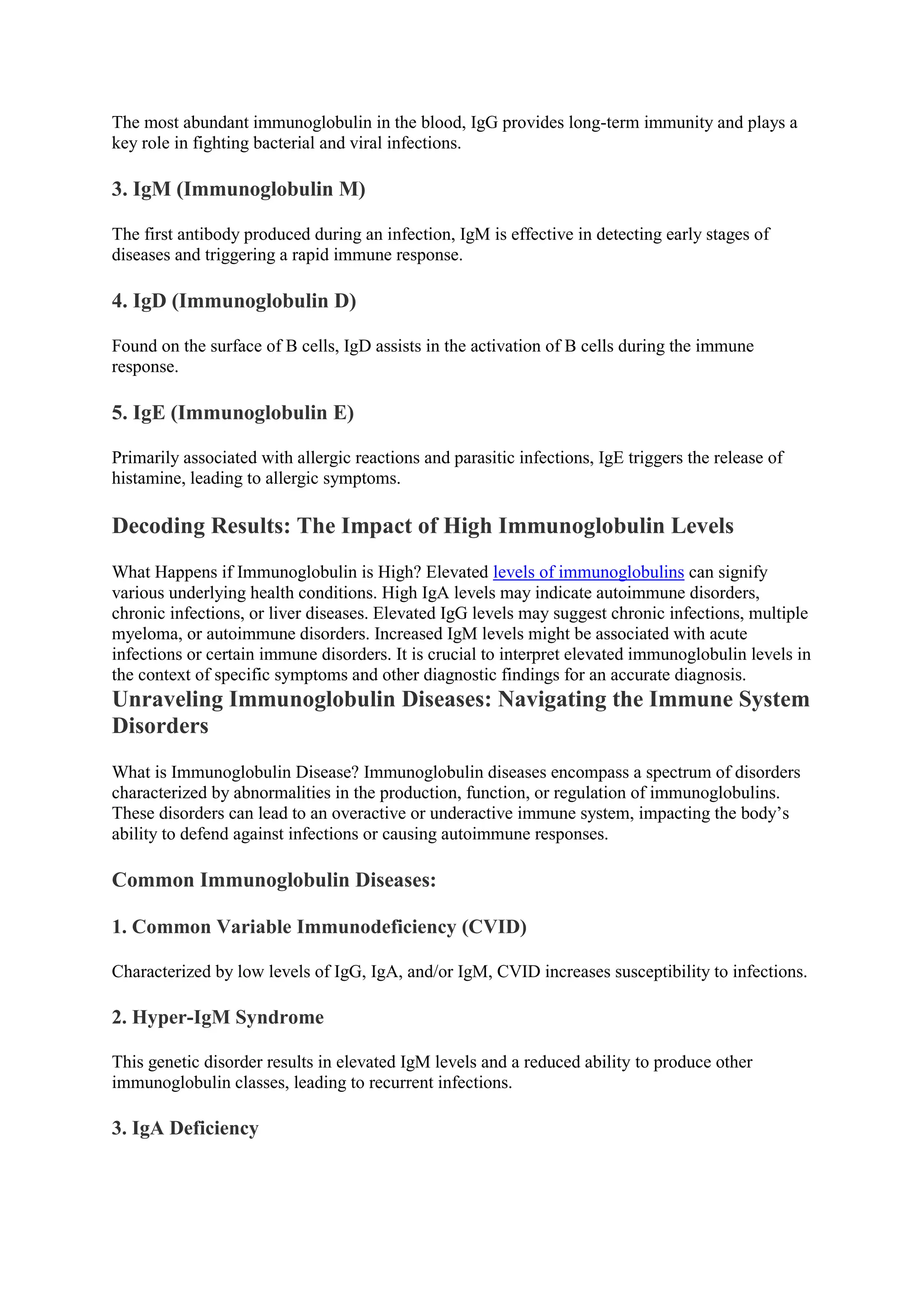 Immunoglobulin Test: Impact of High Immunoglobulin Levels (IgA) | The ...