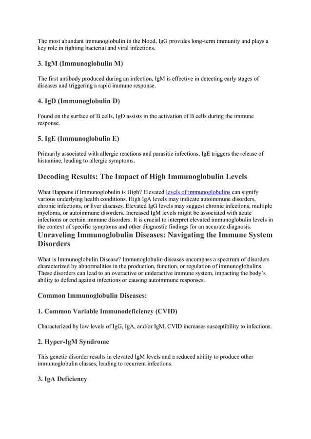 Immunoglobulin Test: Impact of High Immunoglobulin Levels (IgA) | The ...