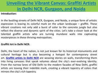Unveiling the Vibrant Canvas - Graffiti Artists in Delhi NCR, Gurgaon ...