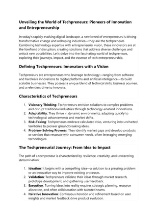 Unveiling the World of Techpreneurs: Pioneers of Innovation and ...