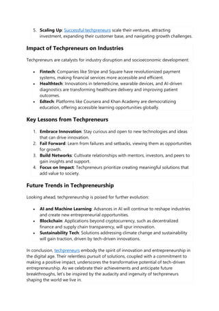 Unveiling the World of Techpreneurs: Pioneers of Innovation and ...