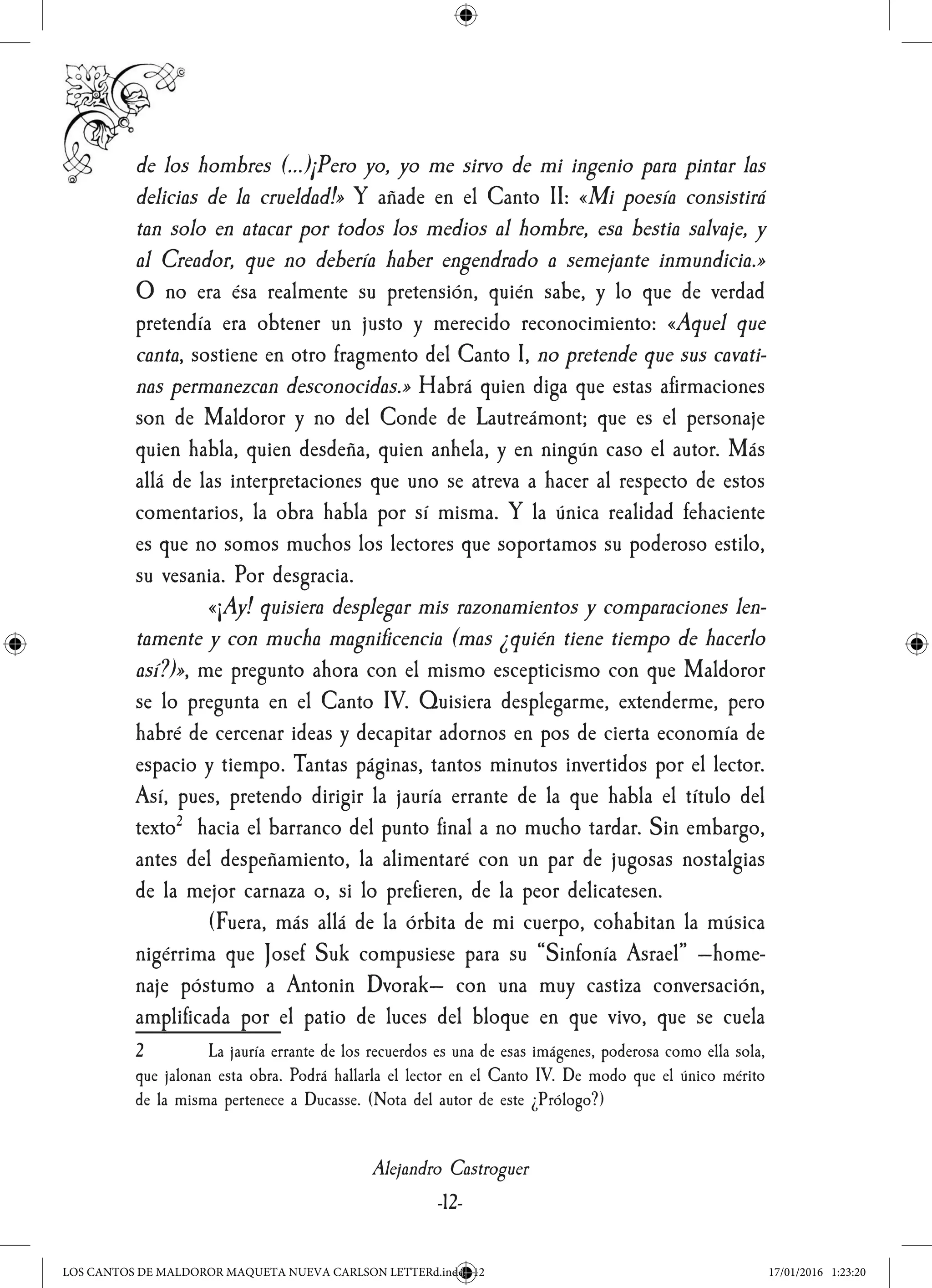 Un vistazo a Los Cantos de Maldoror | PDF