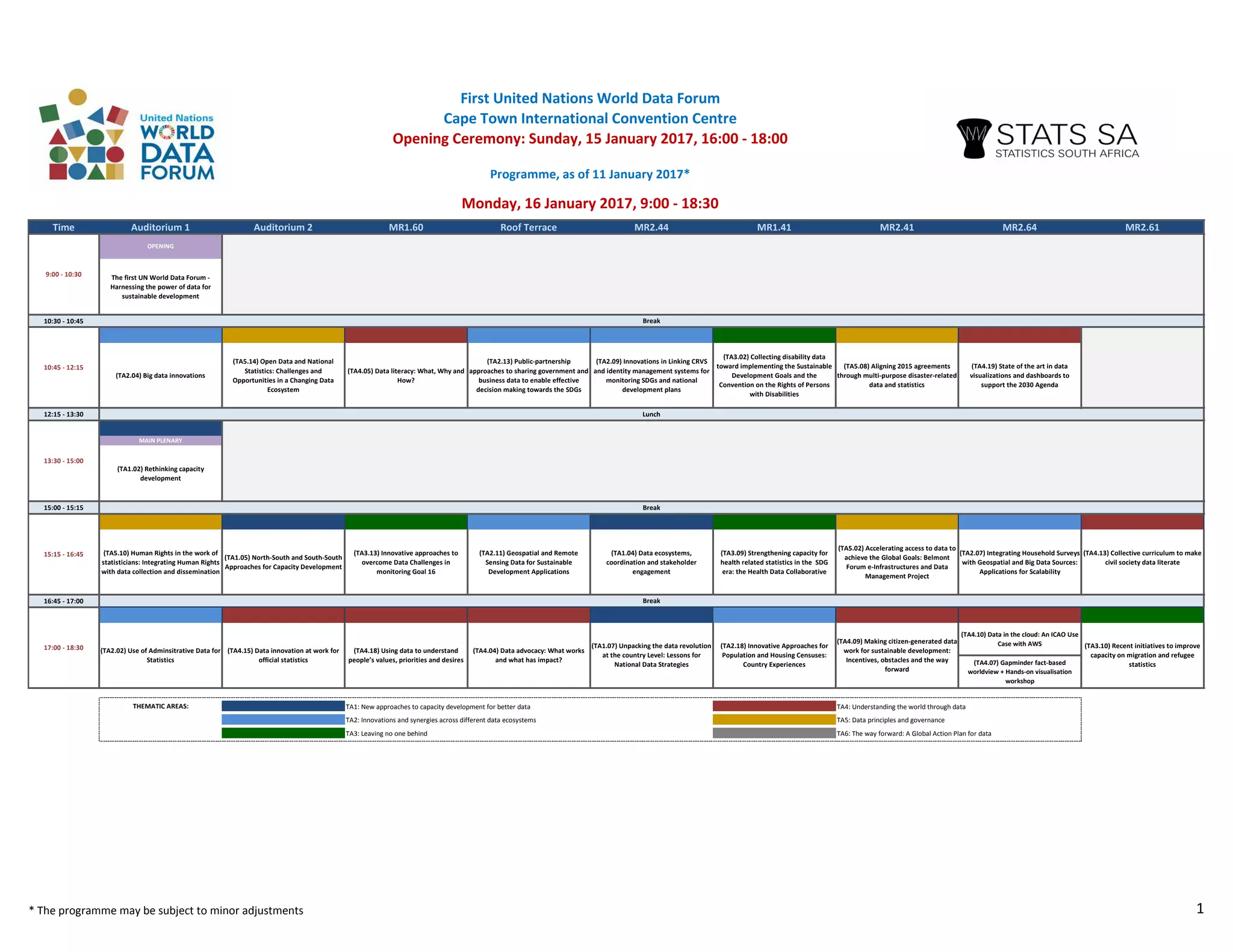 Official programme of the UN World Data Forum | PDF