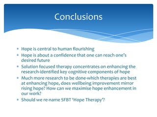 HESIAN - SF: The Hope Therapy - Dr Jen Unwin | PPTX