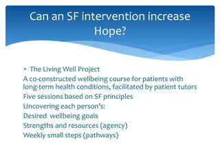 Jen Unwin: SF - the hope therapy | PPT