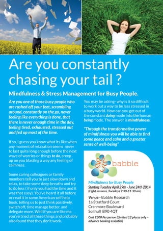 Mindfulness for Busy People. Stress Management | PDF