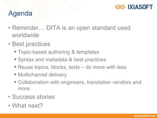 DITA Surprise, Unwrapping DITA Best Practices - tekom tcworld 2016 | PPTX