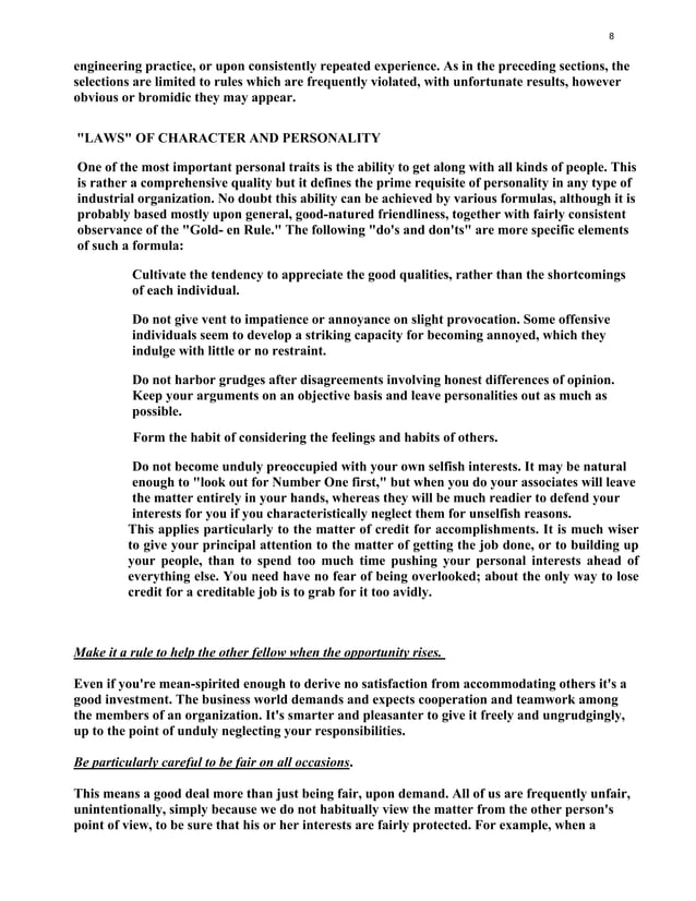 Unwritten laws of Engineering | PDF