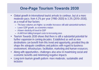 Unwto 2011 - Tourism toward 2030 | PPT
