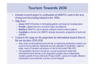 Unwto 2011 - Tourism toward 2030 | PPT